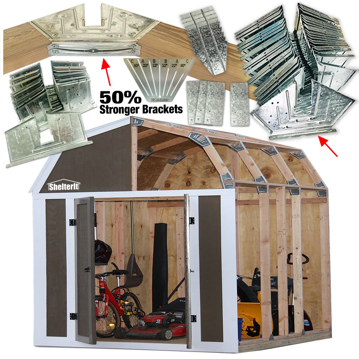 EZBUILDER Barn Style Shed Framer Kit - 50% Structurally Stronger Truss ...